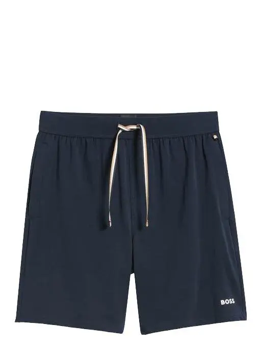 BOSS Stretch Cotton Pajama Shorts - Dark Blue