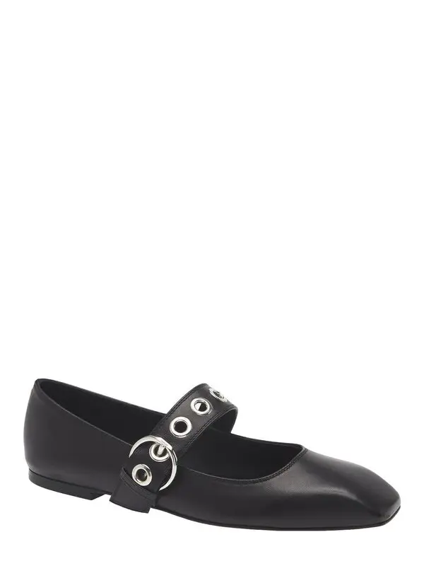 AeydĒ Uma Eyelet Mary Jane Flat - Black