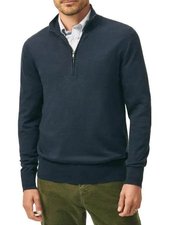 Brooks Brothers Supima® Cotton Half Zip Pullover - Navy