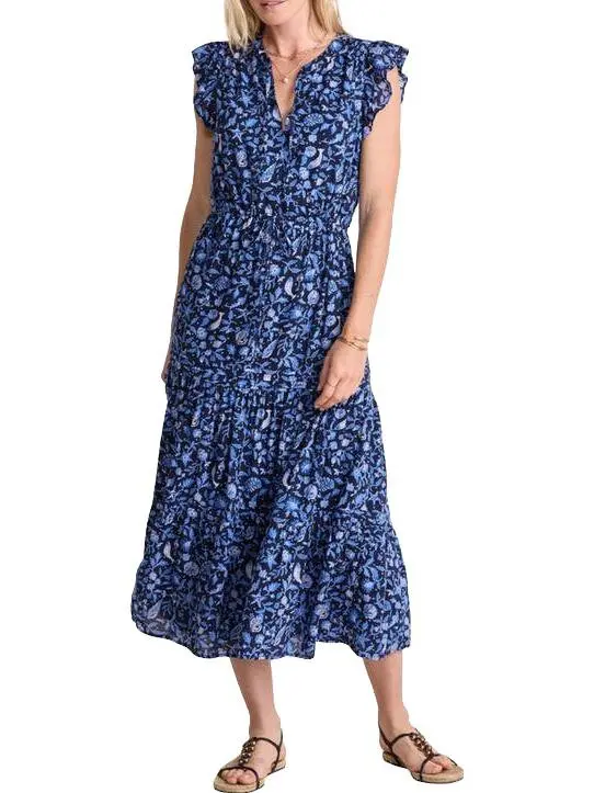 Vineyard Vines Floral Print Maxi Dress - Camila Navy/ Lavender