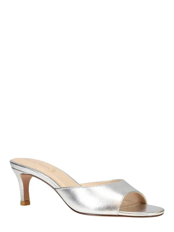 Pelle Moda Unia Kitten Heel Slide Sandal - Silver