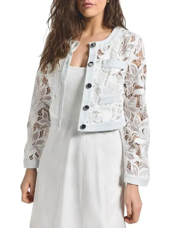 Derek Lam 10 Crosby Ashley Lace Jacket - Ice