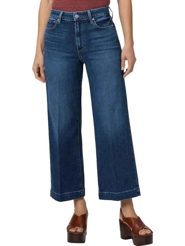 Paige Anessa High-waist Wide-leg Ankle Jeans - Kindred
