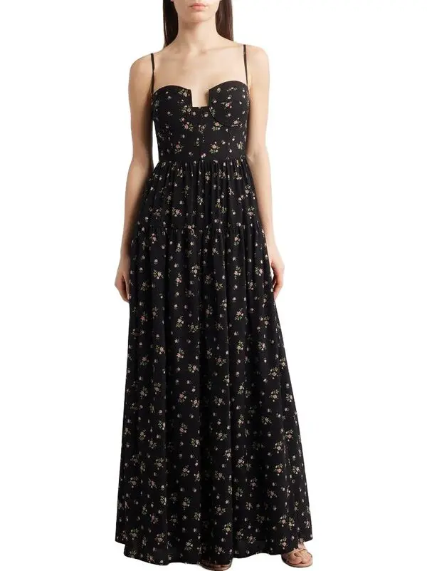 Lulus Luisa Floral Maxi Dress - Black Floral