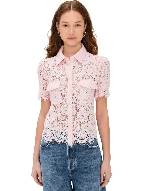 Generation Love Mina Lace Shirt - Petal Pink