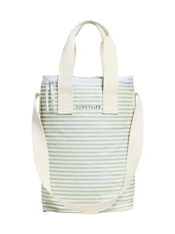 SUNNYLIFE Light Cooler Drinks Bag - Sage Stripe