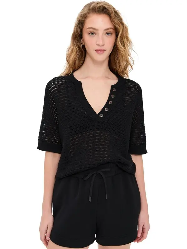 Varley Callie Knit Top - Black