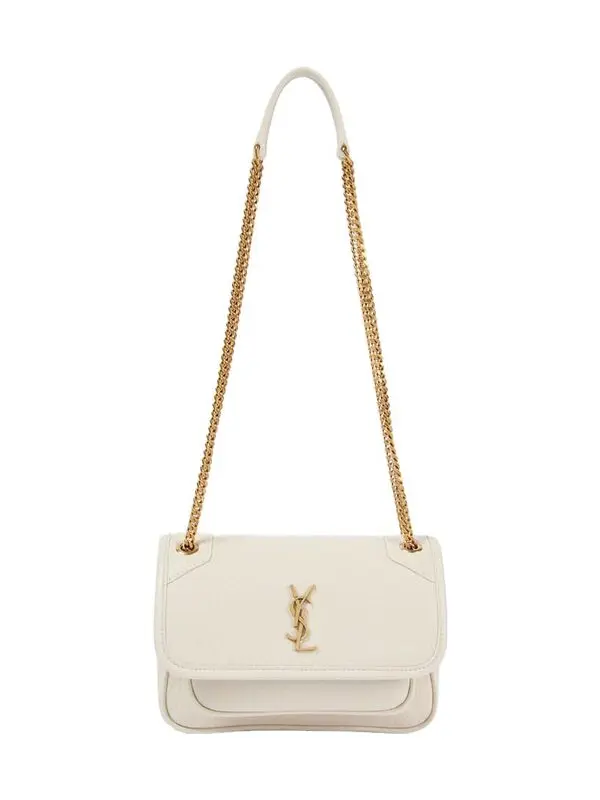 Saint Laurent Niki Mini Leather Shoulder Bag - White