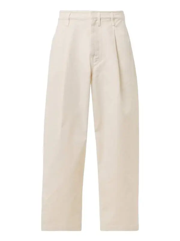LEMAIRE Cotton Wide-leg Trousers - White