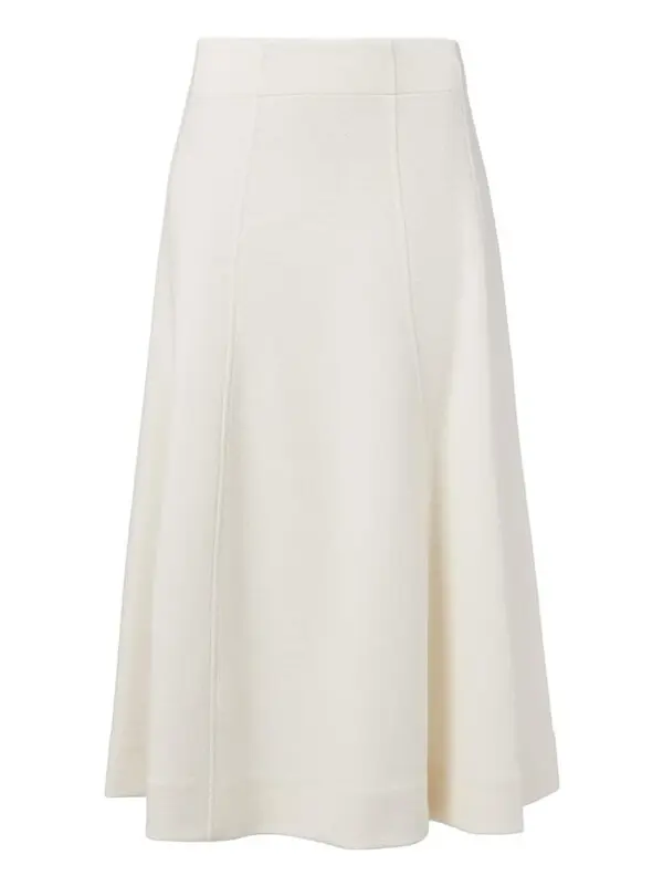 JIL SANDER Knitted Midi Skirt - White