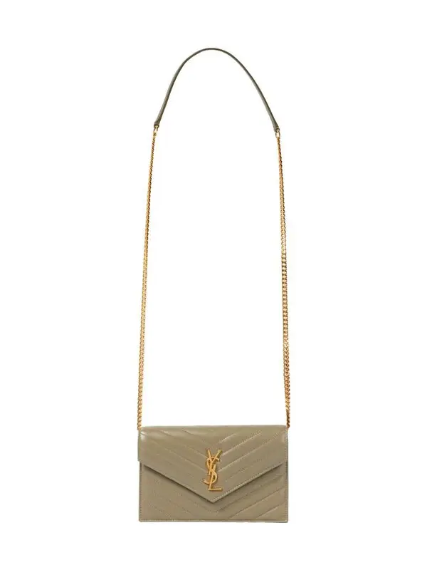 Saint Laurent Cassandre Envelope Wallet-on-chain - Green