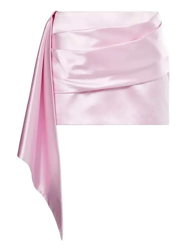 Alex Perry Draped Duchess Satin Miniskirt - Pink