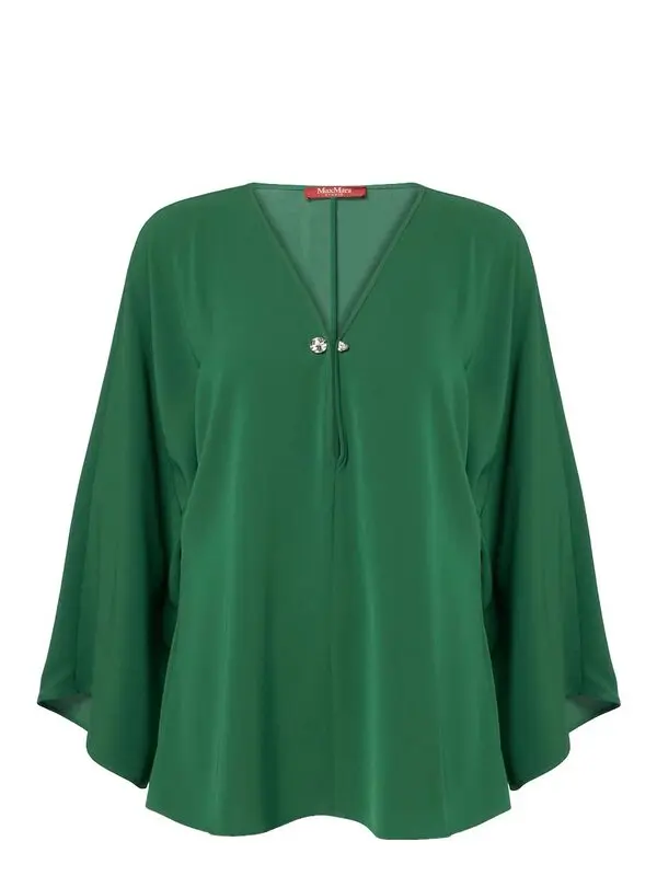 Max Mara Umile Crystal-embellished Cady Blouse - Green