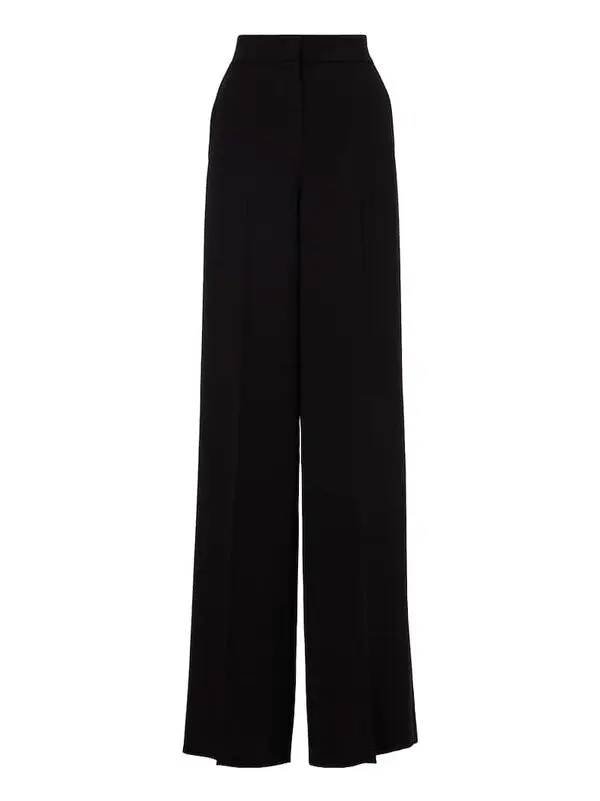 Max Mara Abetone High-rise Wide-leg Pants - Black