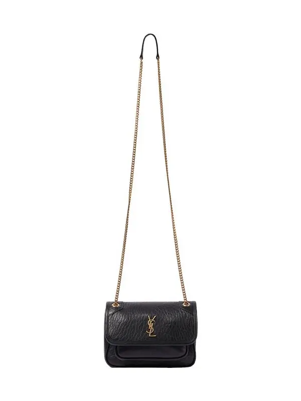Saint Laurent Niki Mini Leather Shoulder Bag - Black