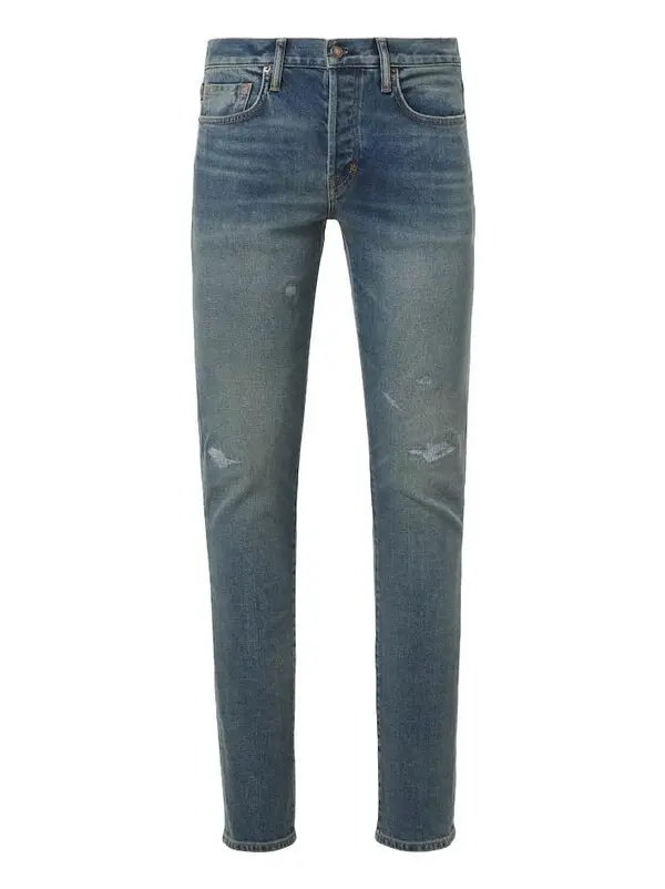 TOM FORD Distressed Straight Jeans - Blue