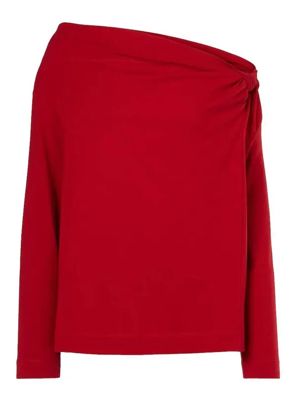 Dries Van Noten Gathered Cotton Jersey Top - Red