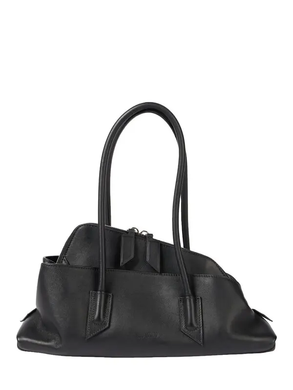 Attico La Passeggiata Small Leather Tote Bag - Black