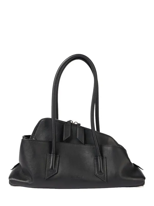 Attico La Passeggiata Small Leather Tote Bag - Black