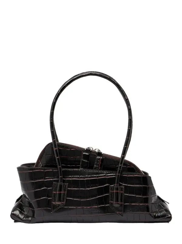 Attico La Passeggiata Small Leather Tote Bag - Brown