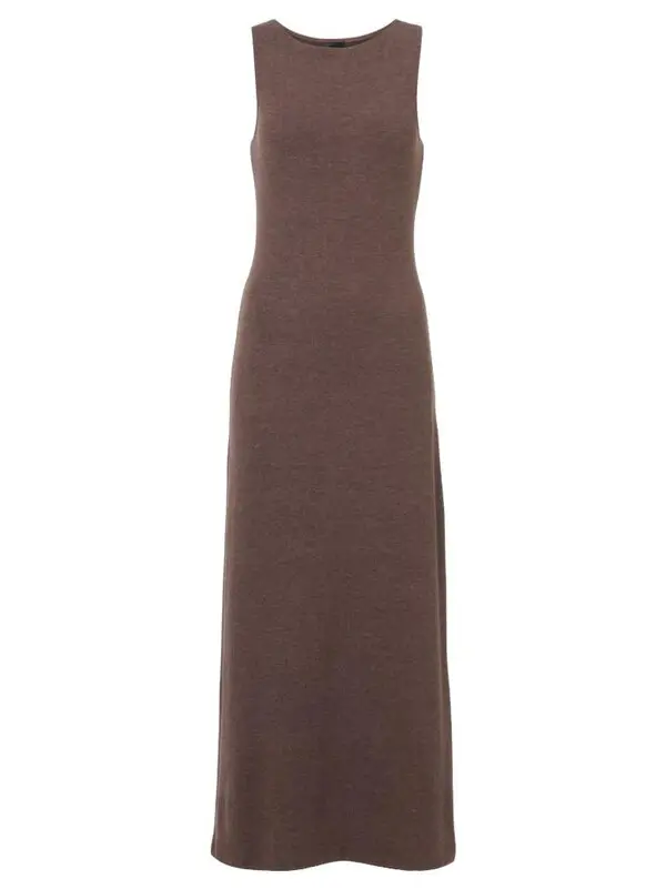 LESET Lauren Sleeveless Jersey Midi Dress - Brown