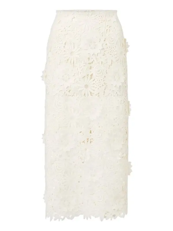 Remain Birger Christensen Bridal Lace Pencil Skirt - White