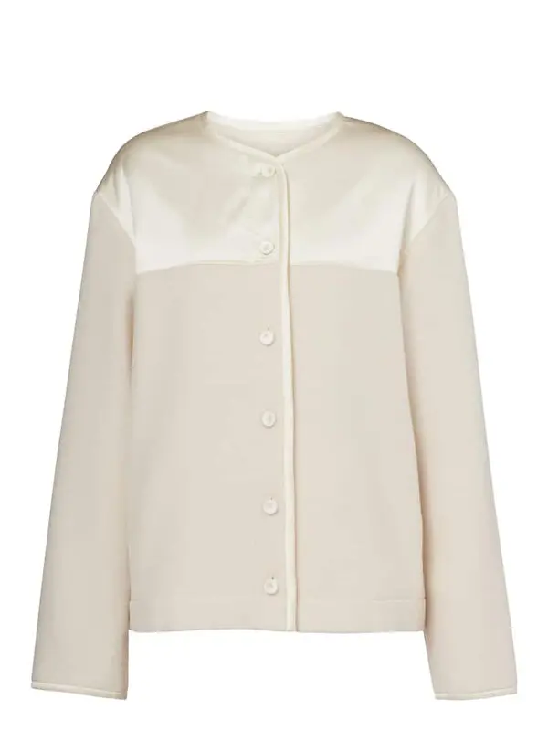 JIL SANDER Satin-trimmed Virgin Wool Jacket - Beige