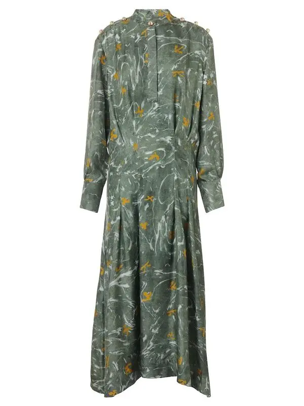 Altuzarra Felicia Studded Silk Maxi Dress - Green