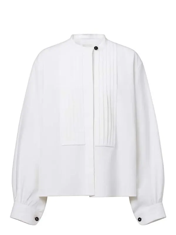 JIL SANDER Plissé Linen Shirt - White