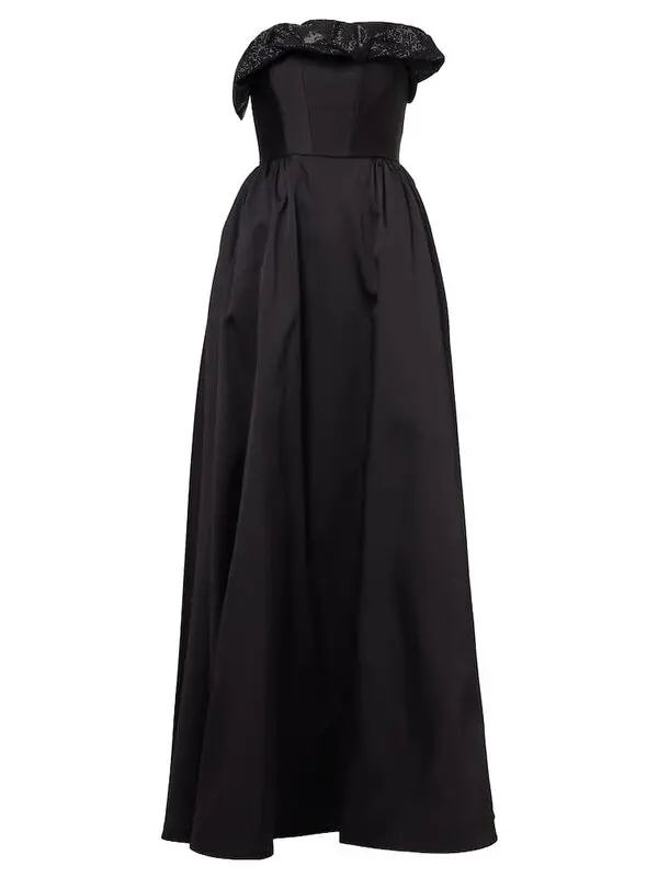 Roland Mouret Ruffled Strapless Gown - Black