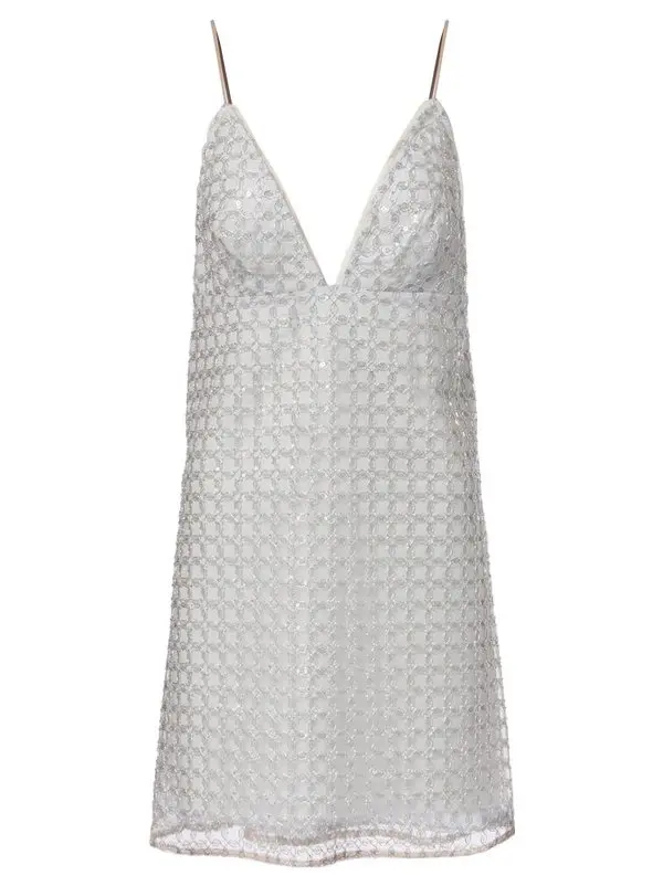 Remain Birger Christensen Beaded Minidress - Silver