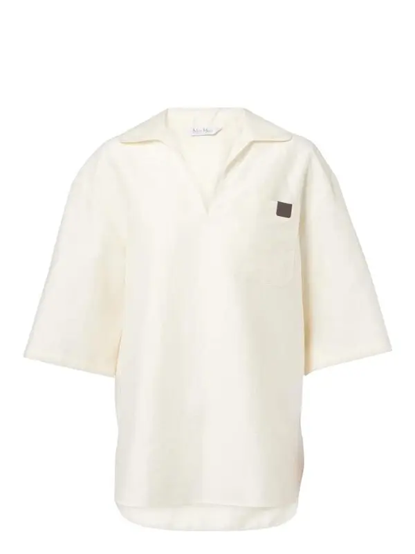 Max Mara Osiride Linen And Silk-blend Polo Shirt - Beige