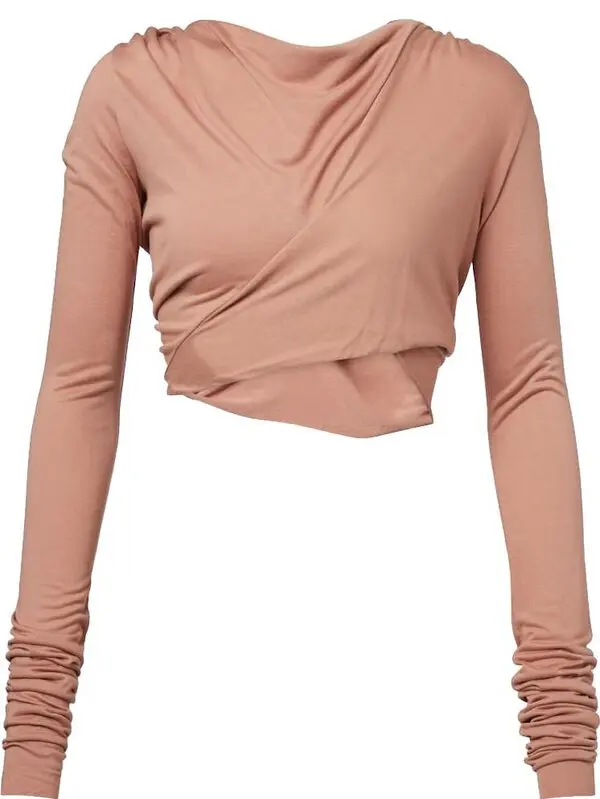 Rick Owens Jade Jersey Crop Top - Beige