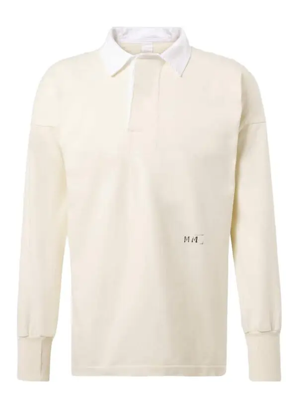 MAISON MARGIELA Logo Cotton Jersey Polo Shirt - Beige