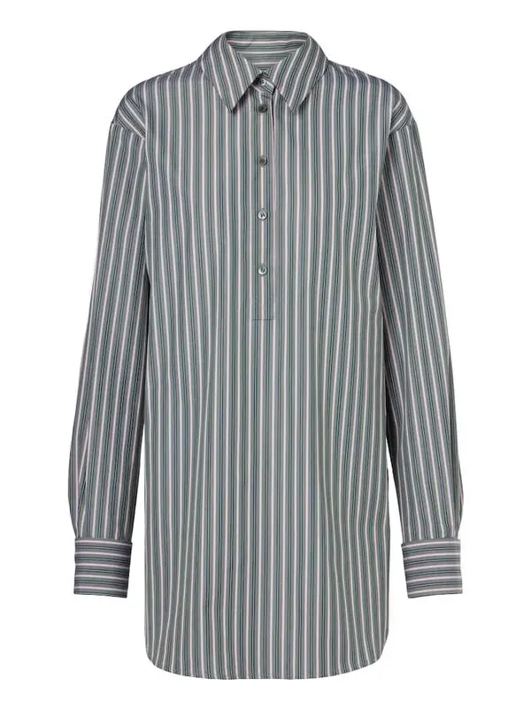 Dries Van Noten Striped Cotton Shirt - Green