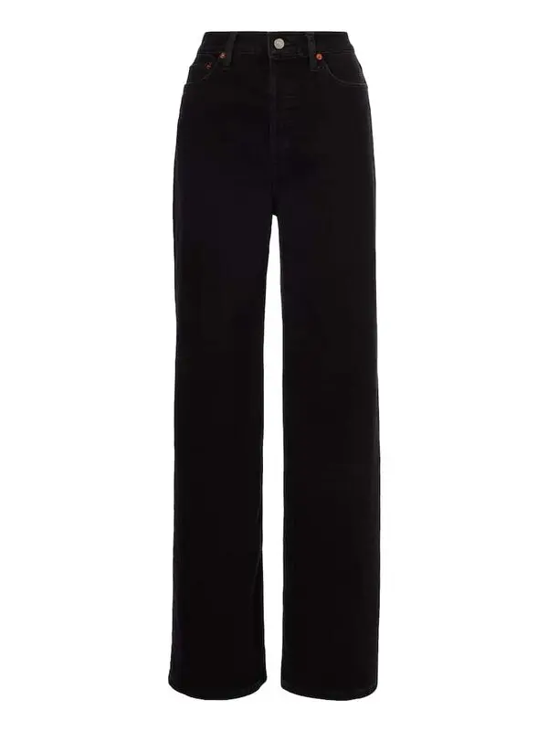 RE/DONE High-rise Wide-leg Jeans - Black
