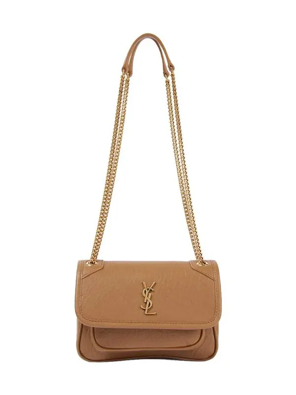 Saint Laurent Niki Mini Leather Shoulder Bag - Brown
