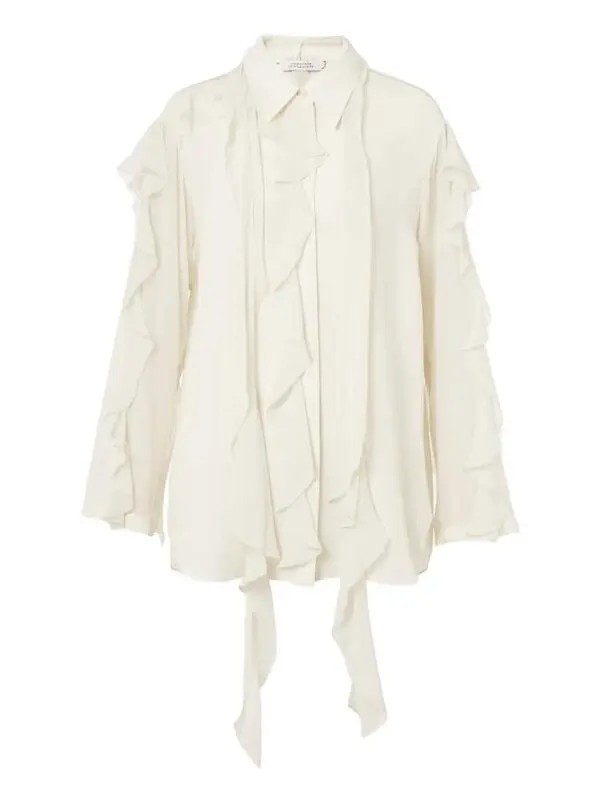 Dorothee Schumacher Ruffled Silk Shirt - White
