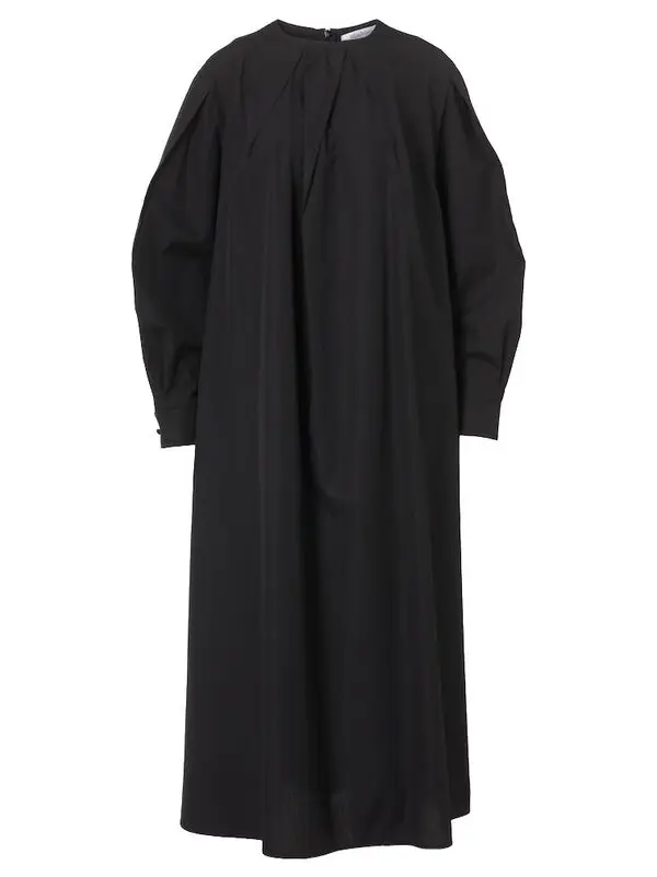 Max Mara Liriche Cotton Poplin Midi Dress - Black