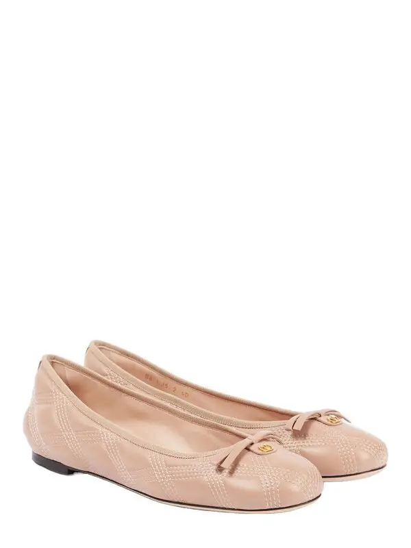 Valentino Garavani Quiltie Leather Ballet Flats - Pink