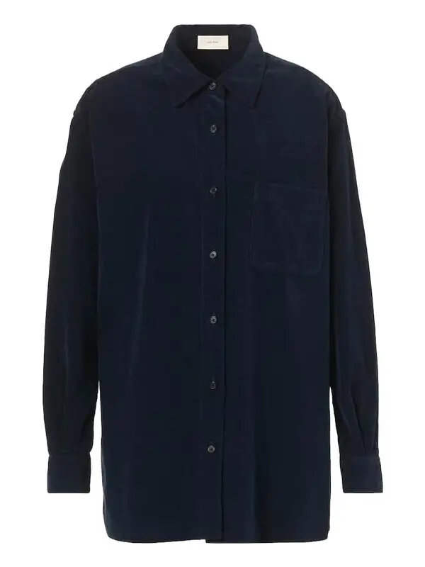 THE ROW Nesson Cotton Corduroy Shirt - Blue