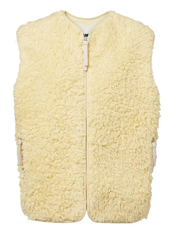 JIL SANDER Faux Fur Vest - Yellow