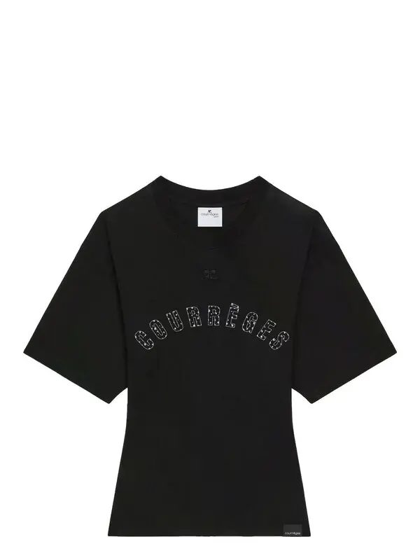 COURREGES Logo T-shirt - Black