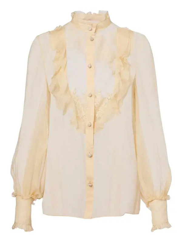 Valentino Garavani Silk Chiffon Blouse - Beige