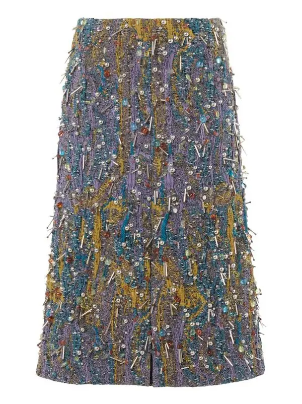 Dries Van Noten Embellished Pencil Skirt - Multicoloured