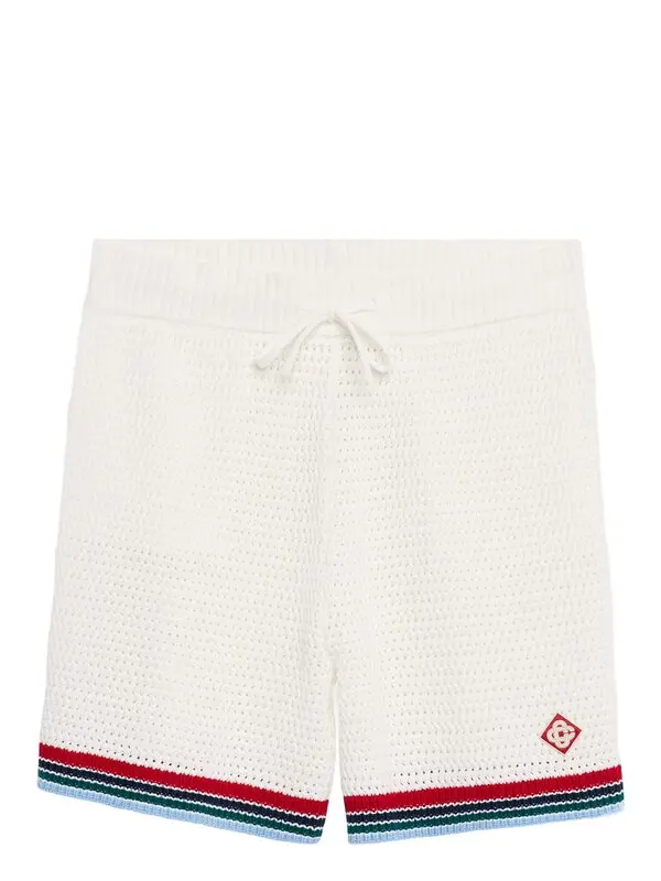 Casablanca Sporty Crochet Shorts - White