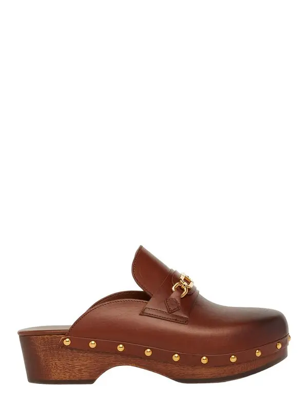 TOM FORD Whitney Leather Clogs - Brown
