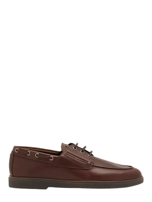 GIUSEPPE ZANOTTI Harbour Leather Boat Shoes - Moro