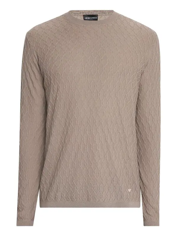 Emporio Armani Wool Textured Sweater - Brown