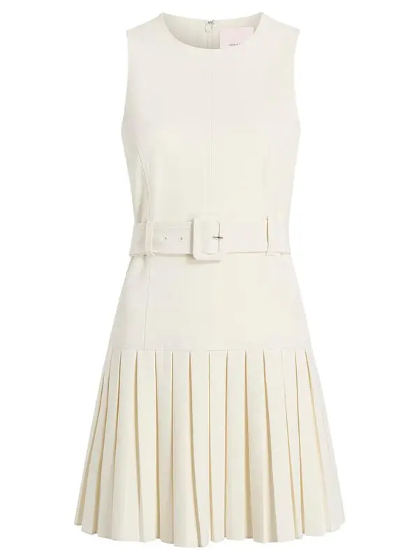 Cinq À Sept Charolette Sleeveless Pleated Mini Dress - Ivory